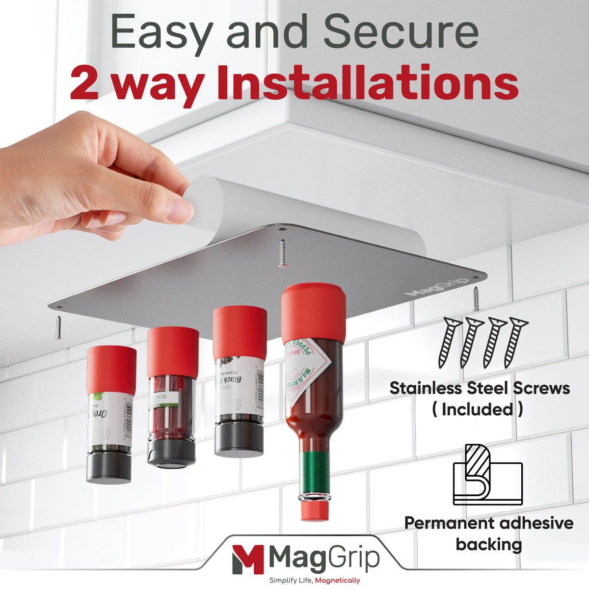 GripPlate Stainless Steel Plate for MagGrip Spice Jar Grips